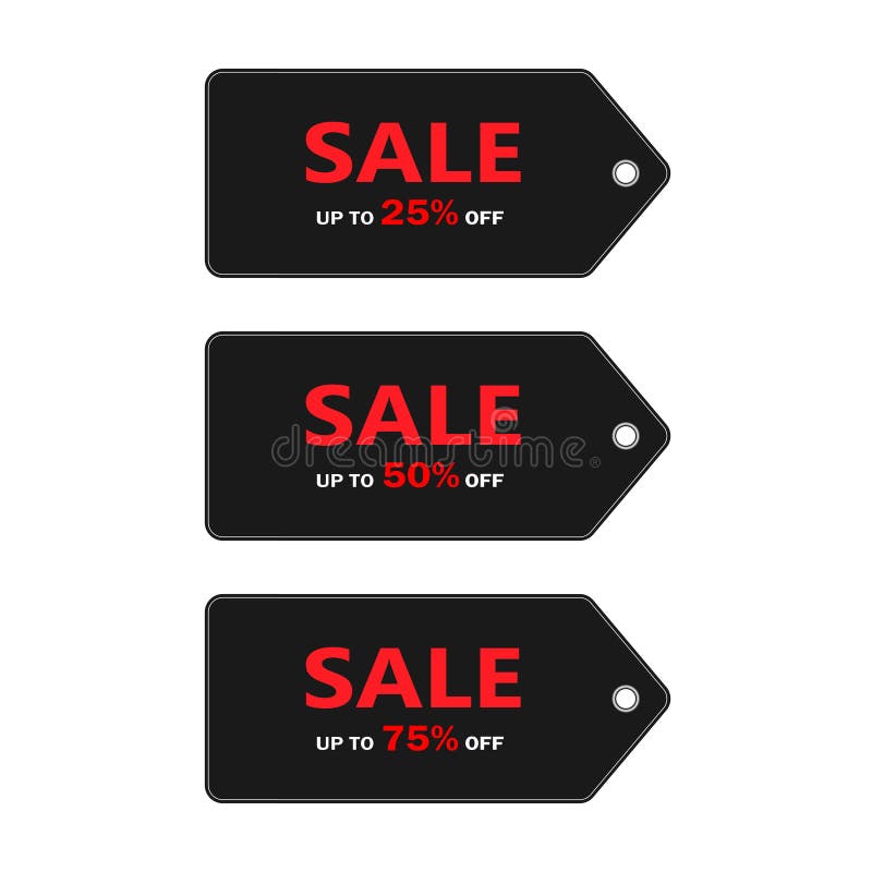 Set of Sale Tags with Text. Vector Illustration Stock Vector ...