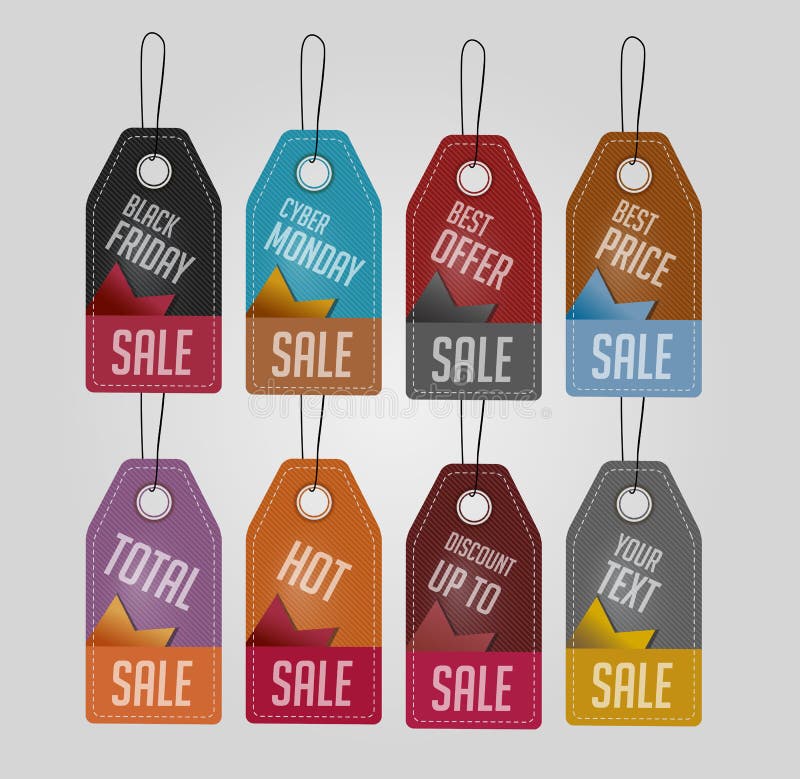 Set of Sale Tags. Vector Illustration Stock Vector - Illustration of ...