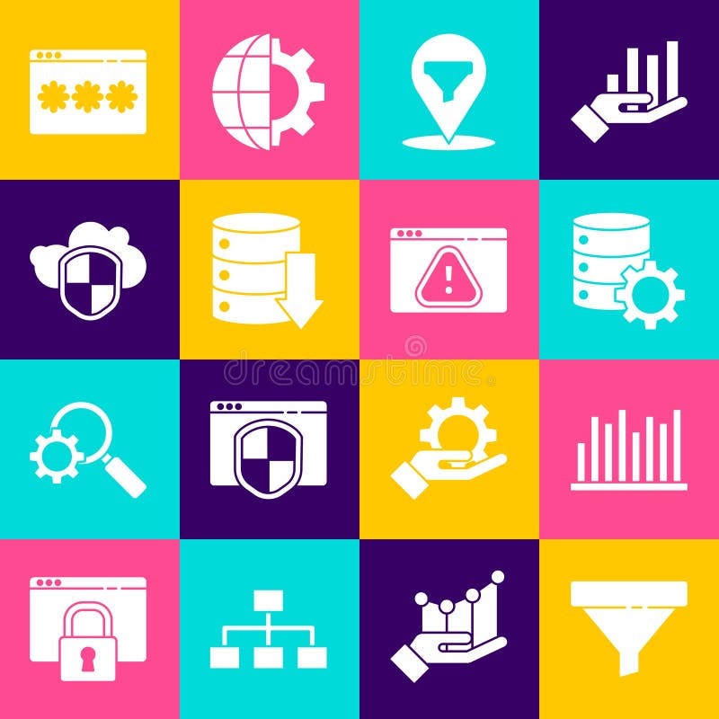 Set Sales Funnel, Pie Chart Infographic, Server and Gear, Location with ... Set Sales Funnel, Pie Chart Infographic, Server and Gear, Location with ...
