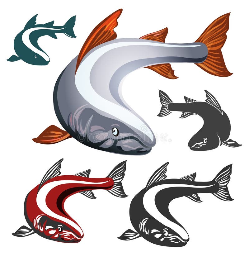 Sea fish emblem icon stock vector. Illustration of nature - 85455007