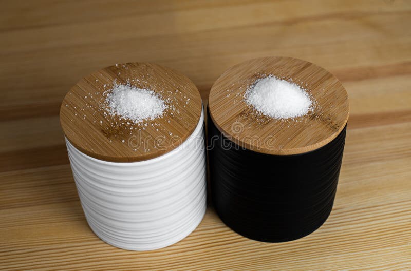 Set of Salt and Sugar on the Table on the Table Stock Photo - Image of ...