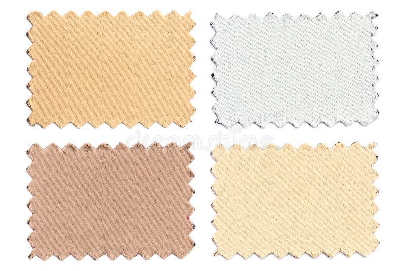 Set of Sample Pieces Color Fabric Isolated on White Stock Image - Image ...