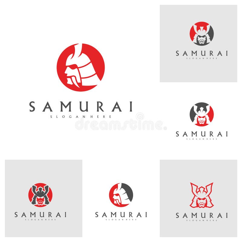 Samurai Head Logo Design Vector. Samurai Warrior Logo Template Stock ...