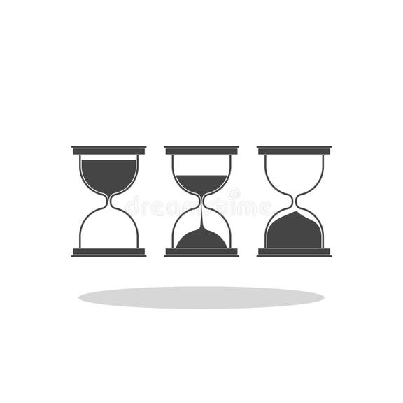 Set of Sand Clock Icon with Shadow Stock Vector - Illustration of wait ...