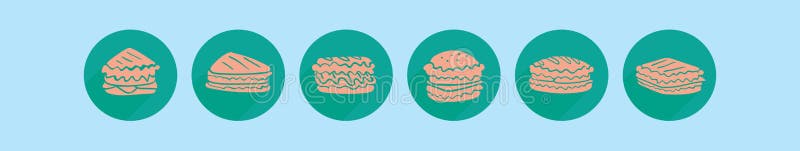 Set of Sandwich Cartoon Icon Design Template with Various Models ...