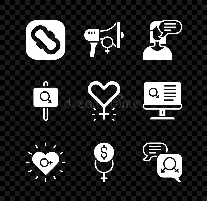 Set Sanitary Napkin Feminist Activist Female Opinion Feminism