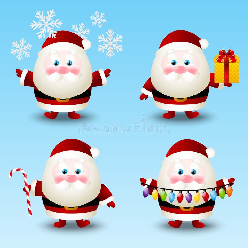 Set of Santa characters stock vector. Illustration of claus - 34770582
