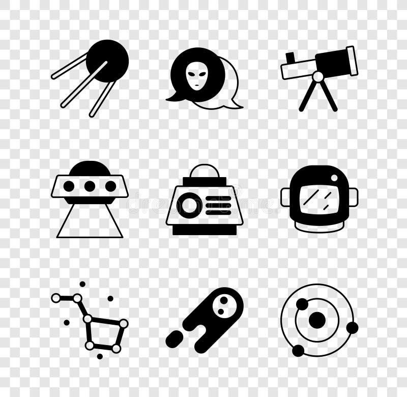 Set Satellite, Alien, Telescope, Great Bear Constellation, Comet ...
