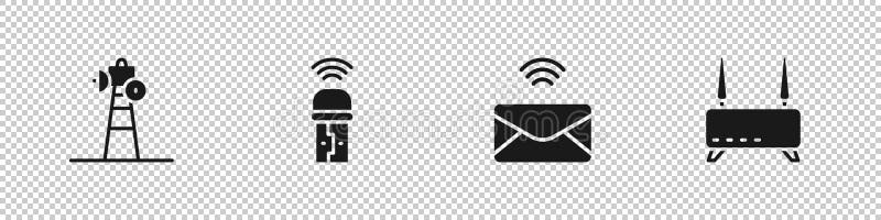 Set Satellite Dish, Usb Wireless Adapter, Mail and E-mail and Router Wi ...