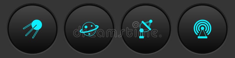 Set Satellite, Planet Saturn, Dish and Radar Icon. Vector Stock Vector ... Set Satellite, Planet Saturn, Dish and Radar Icon. Vector Stock Vector ...
