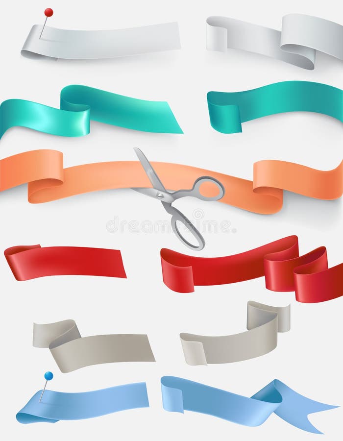 Set of Satin Ribbons in Different Colors Stock Illustration ...