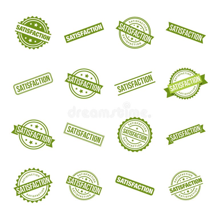Set Satisfaction Letter Rubber Stamp Template Vector Design Stock ...