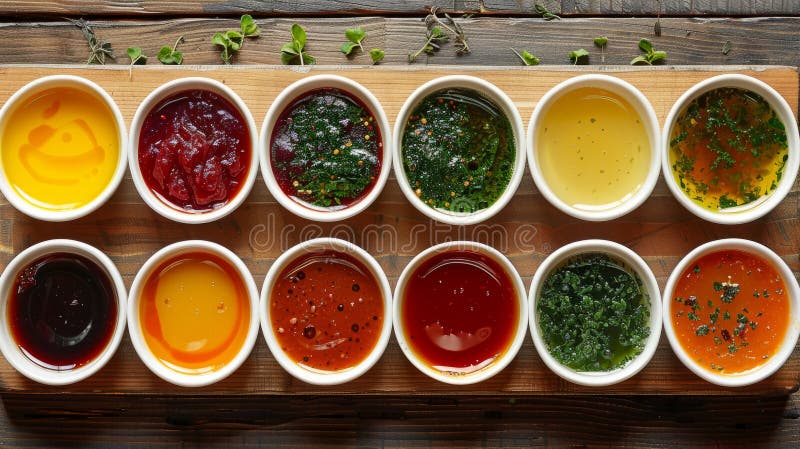Set of Sauces on the Table, Top View Stock Image - Image of healthy ...