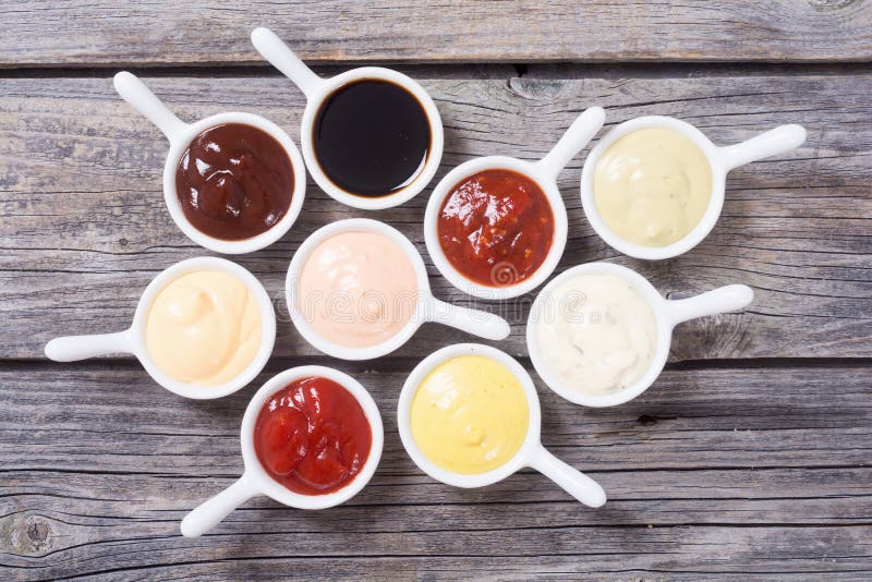 Set of sauces stock photo. Image of grill, group, ketchup - 96951594