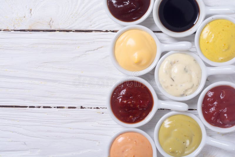 Set of sauces stock image. Image of ingredient, snack - 98691859