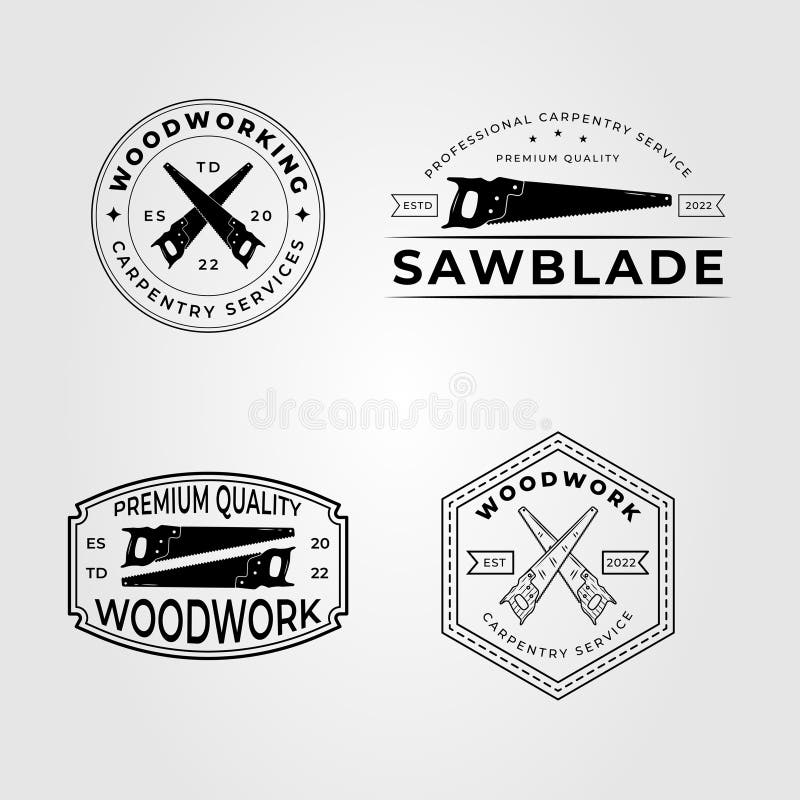 Set of Saw, Sawmill or Woodwork Logo Vector Illustration Design. Bundle ...