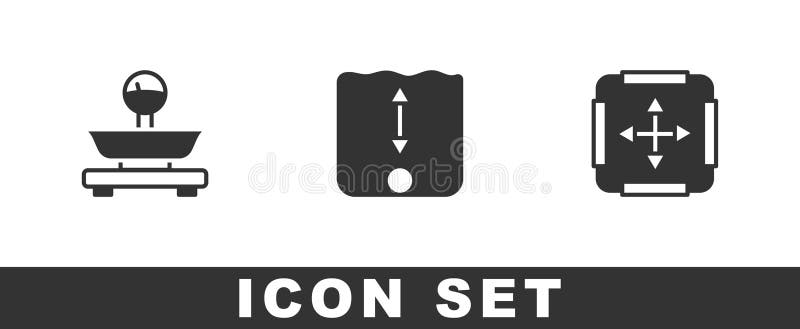 Set Scales, Depth Measurement and Area Icon. Vector Stock Vector ...