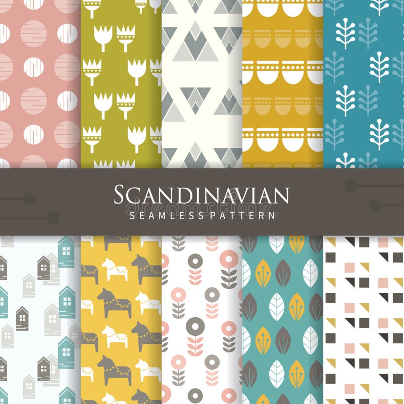 Set of Scandinavian Pattern Icons. Vector Illustration Decorative ...