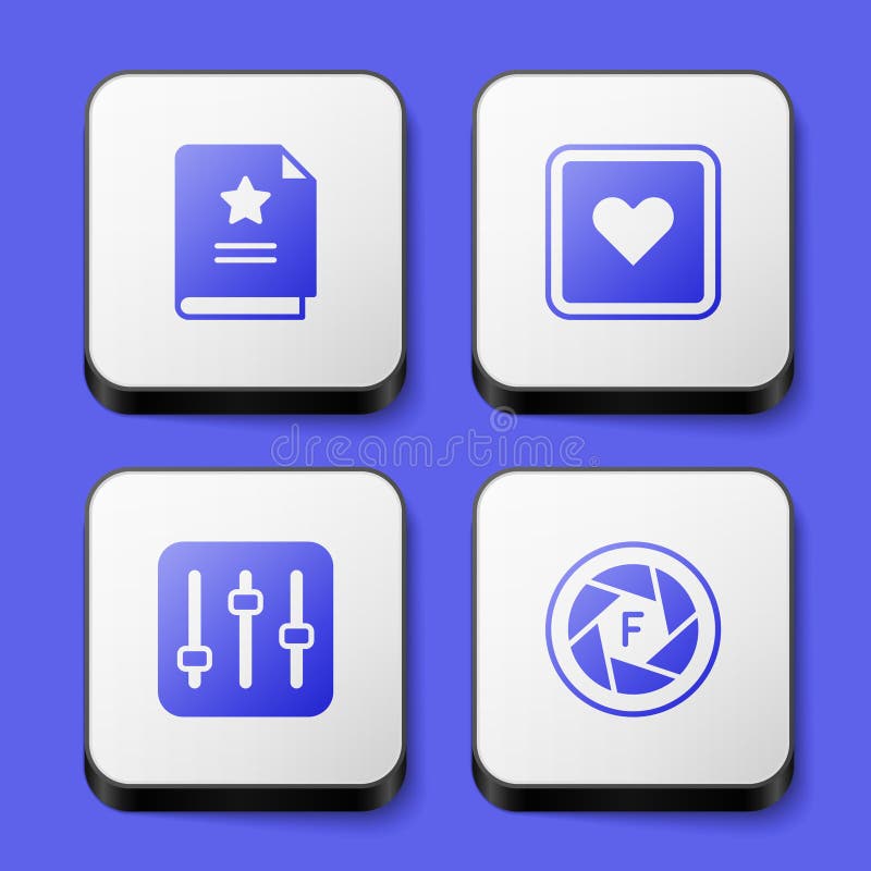 Set Scenario, Like Heart, Sound Mixer Controller and Camera Shutter ...