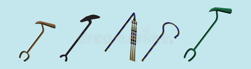 Set of Scepter. Symbol of Monarchy. Cartoon Icon Design Template with ...