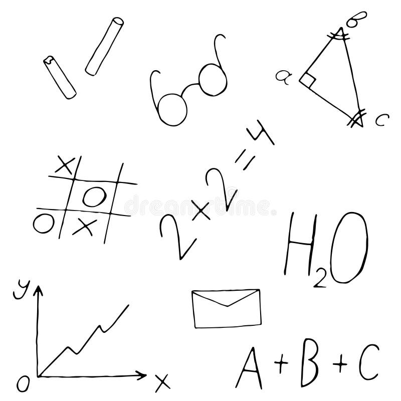 Illustration with Formulas on a Copybook Paper, Calculator and a Cup of ...
