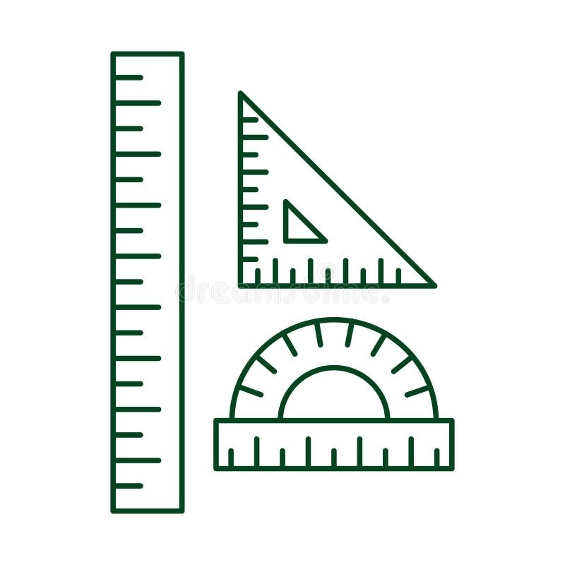 Ruler and Protractor Icon, Flat Style Stock Vector - Illustration of ...