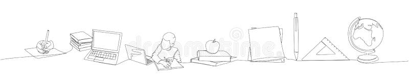 Set School Education, Online Education, Postgraduate Studies One Line ...