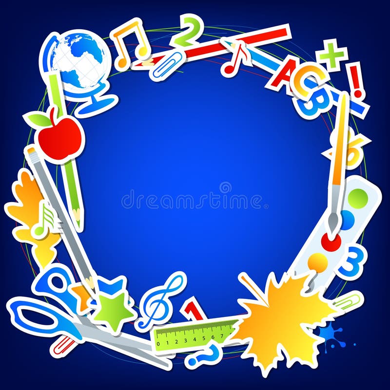 Set of school elements stock vector. Illustration of sticker - 25643356