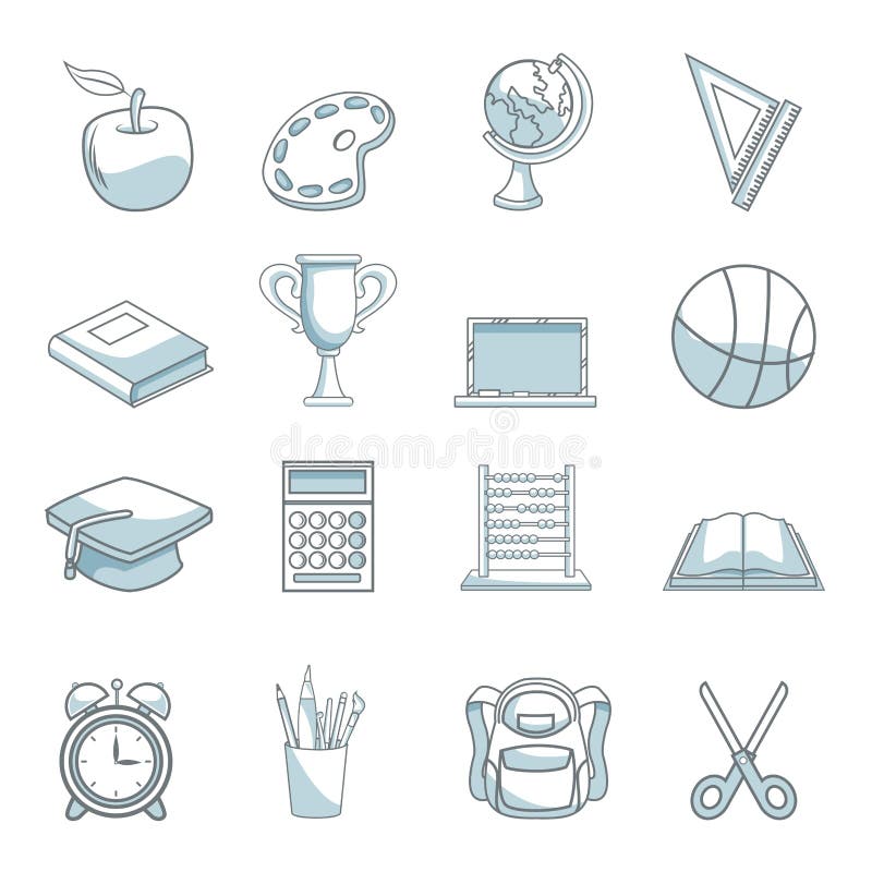 Set of school elements stock vector. Illustration of college - 118837672