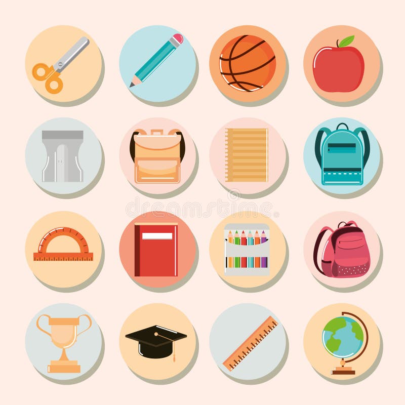 Set of school stock vector. Illustration of supplies - 236054297