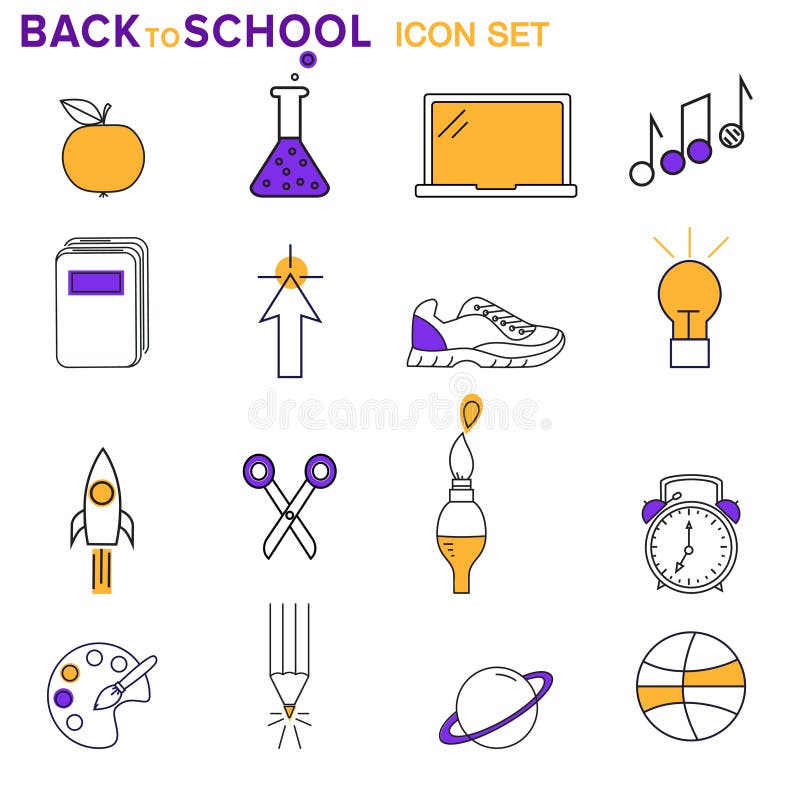 Set of School and Study Related Modern Icons Stock Vector ...