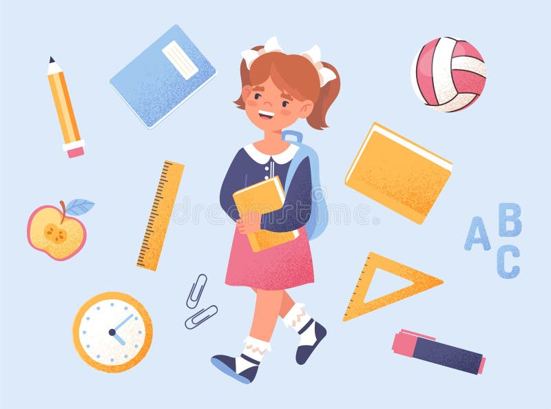 Smiling Girl Ruler Stock Illustrations – 147 Smiling Girl Ruler Stock ...