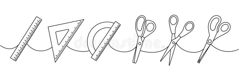 One Continuous Line Drawing Ruler Stock Illustrations – 109 One ...
