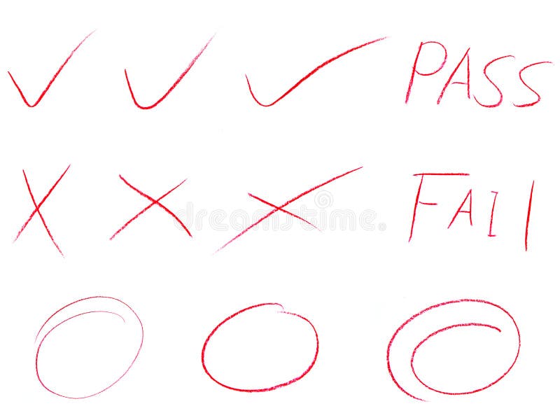 A Set of School Test Result and Check Mark Stock Illustration ...