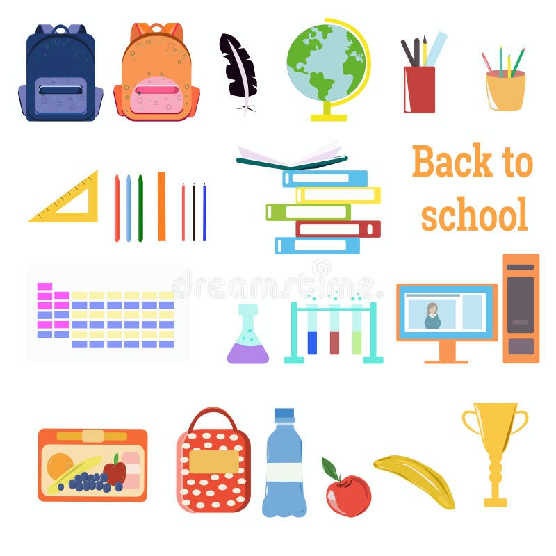 School things stock vector. Illustration of textile, drawing - 99013511