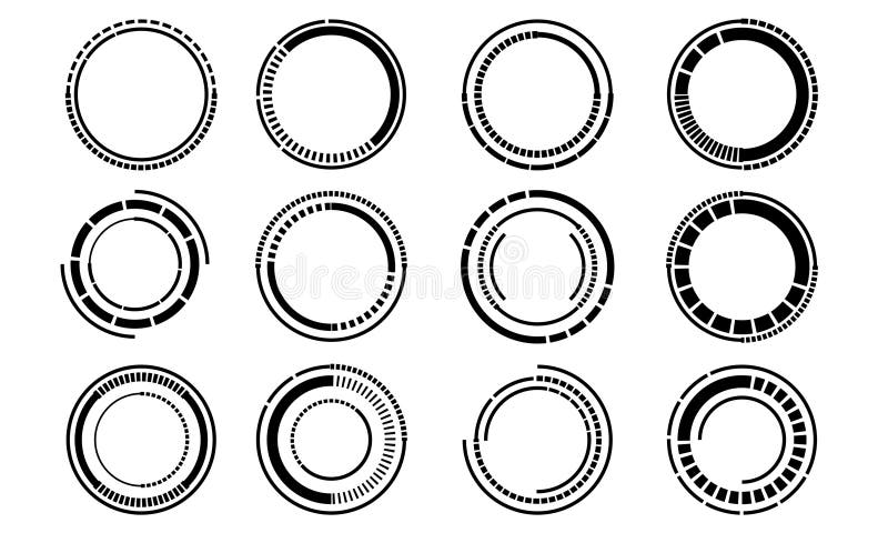 Set of HUD Circle White Modern User Interface Elements Design ...