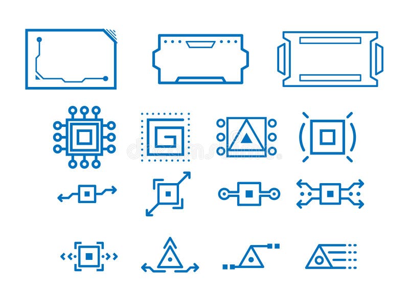 Set of Sci Fi Ui Hud Web Futuristic Elements Modern Icons on the Topic ... Set of Sci Fi Ui Hud Web Futuristic Elements Modern Icons on the Topic ...