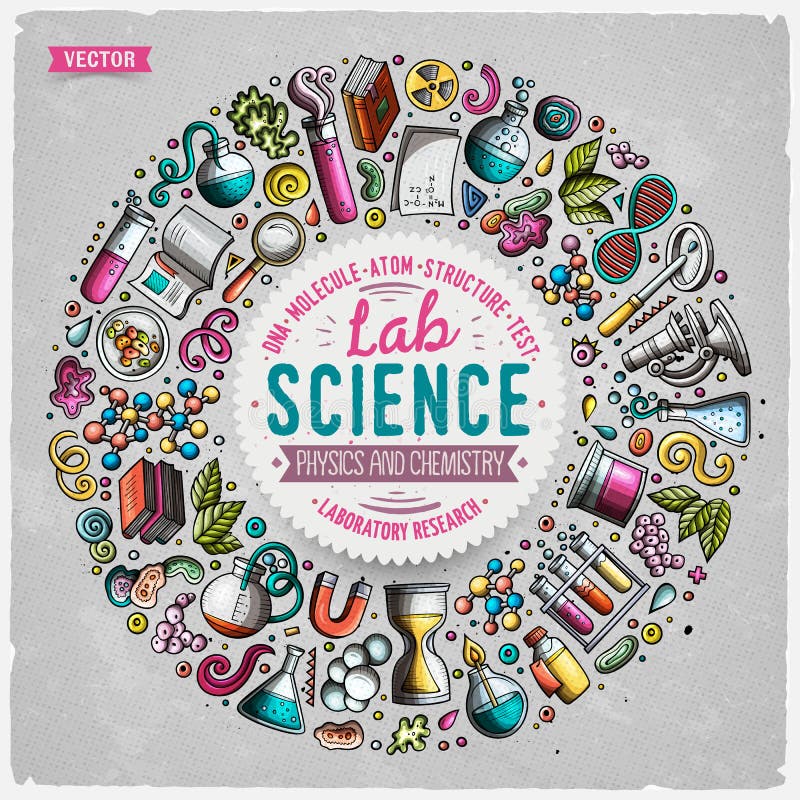Set of Science Cartoon Doodle Objects, Symbols and Items Stock Vector ...