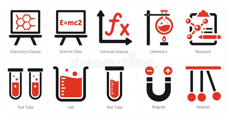 A Set of 10 Science and Experiment Icons As Chemistry Classes ...
