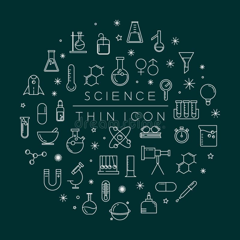 Hand Drawn Seamless Science Icons Stock Vector - Illustration of ...