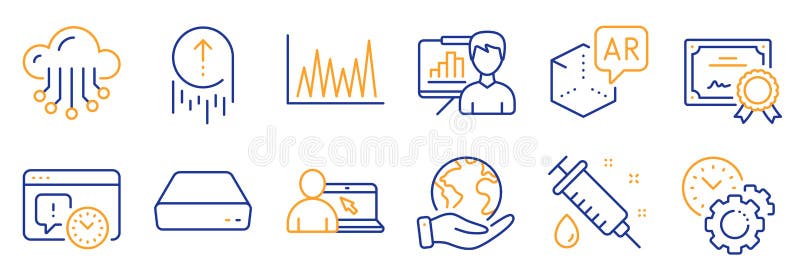 Set of Science Icons, Such As Cloud Storage, Line Graph, Project ...