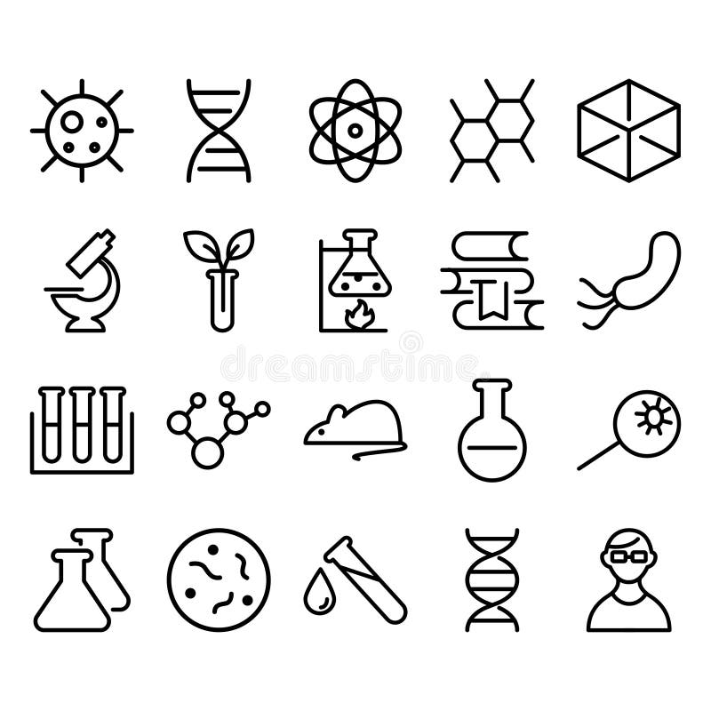 Set of Science Related Icons in Linear Color Style Stock Vector ...