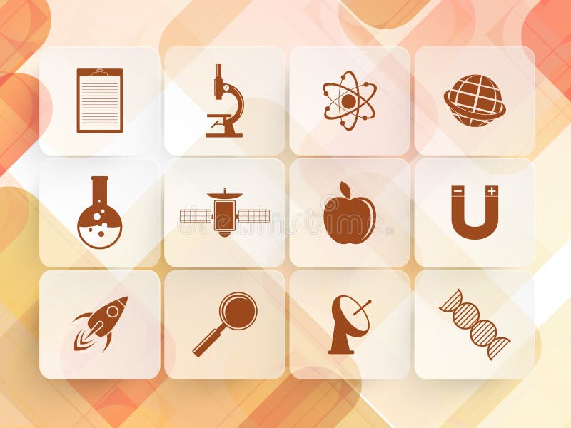 Set Of Science Signs And Symbols. Stock Illustration - Illustration of ...