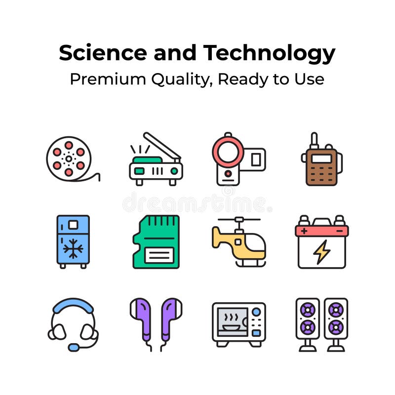 Set of Science and Technology Icons in Modern Style Stock Vector ...