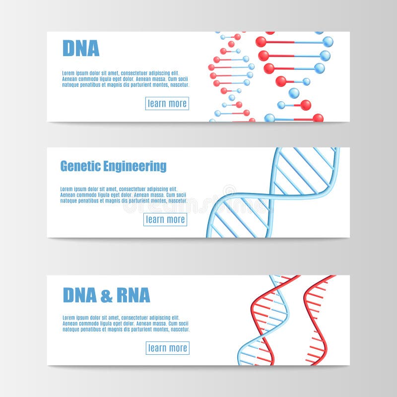 Set of Scientific Banners with Molecular Structure Vector Illustration ...