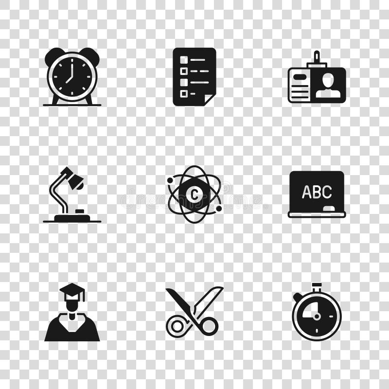 Set Scissors, Chalkboard, Stopwatch, Atom, Identification Badge, Alarm ...