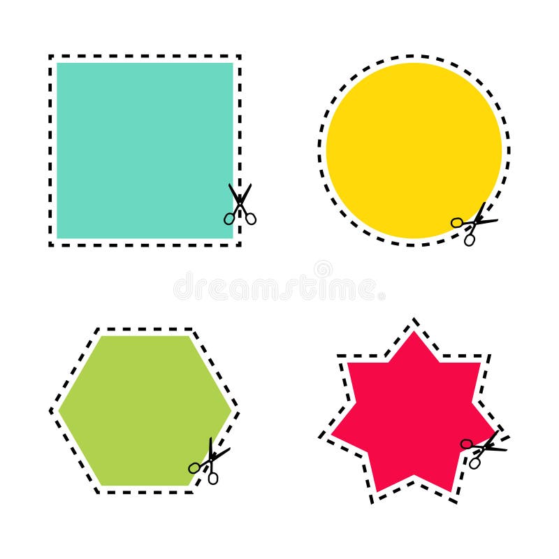 Scissors Cutting Shapes and Lines Stock Vector - Illustration of ...