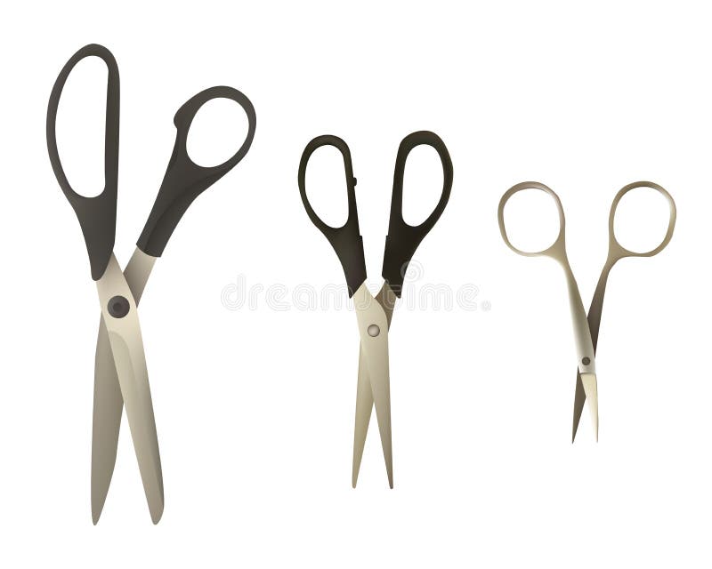 Scissors Different Shapes. Circle Shape. Paper Cut Design Template ...