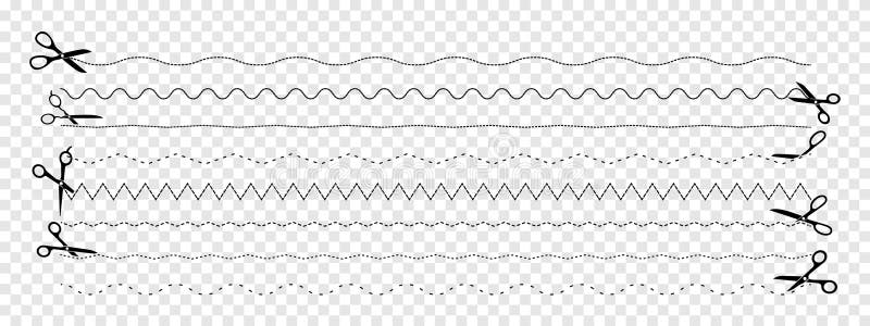 Set of Scissors Icons with Dotted Lines. Vector Illustration Stock ...