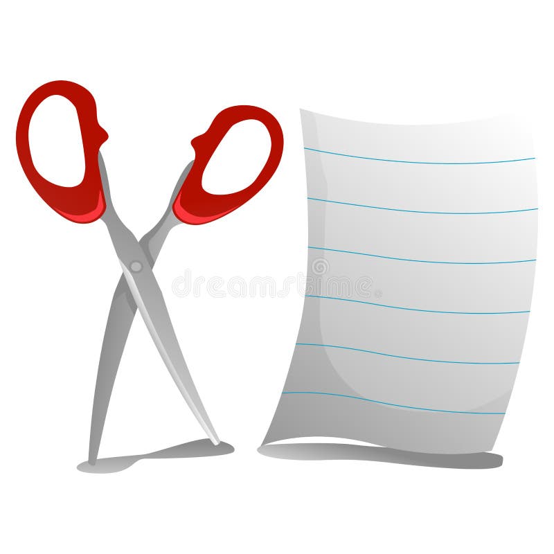 Set of Scissors and Paper Sheet Stock Vector - Illustration of sharp ...